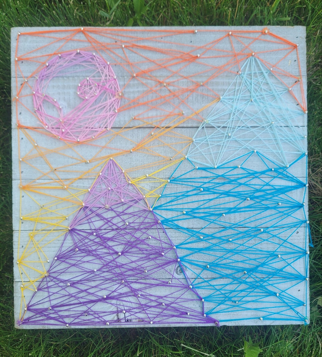 String Art Landscape and Sunset - Etsy