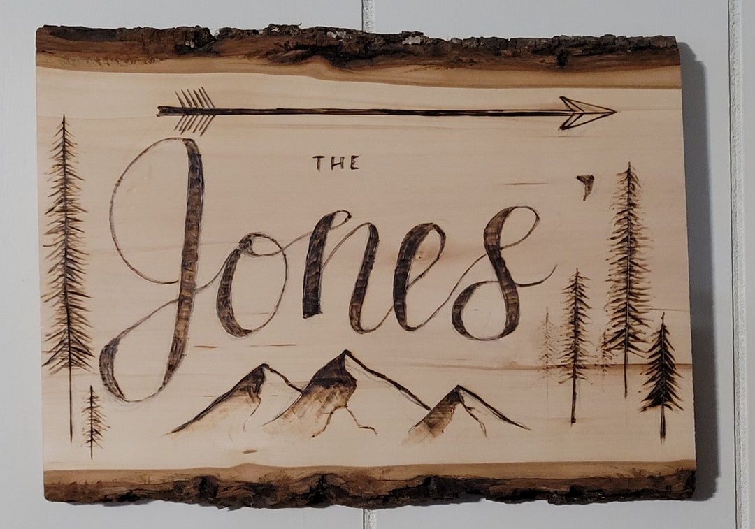 Custom Wood Burned Sign on Live Edge Wood - Etsy