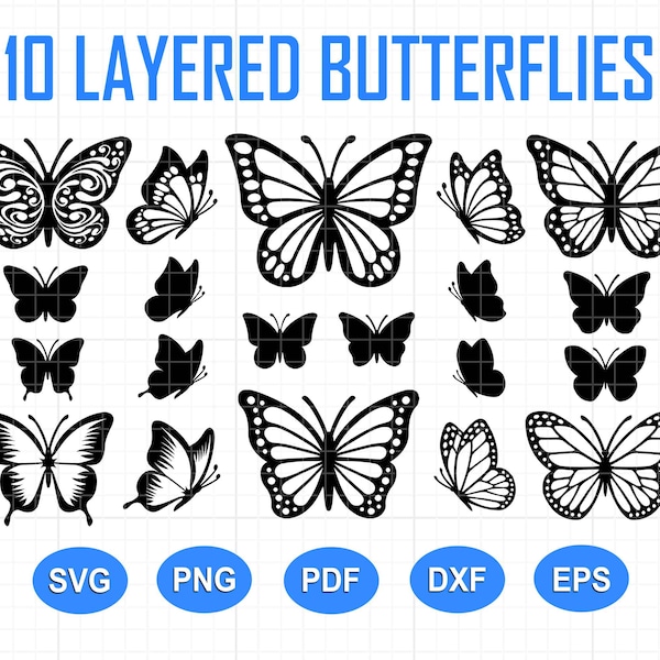 Butterfly Cut Files - Etsy