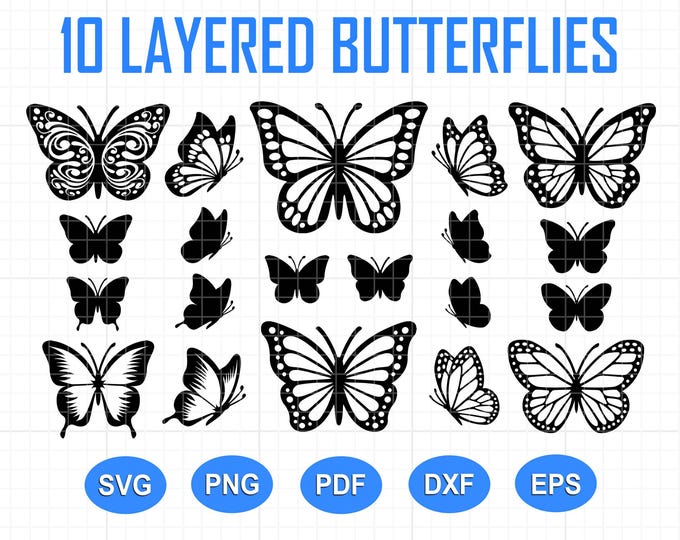 Butterfly SVG Bundle - Butterfly PNG Bundle - Butterfly Clipart ...