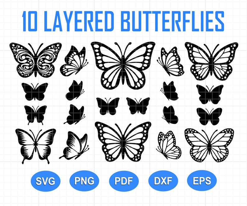 Butterfly SVG, Butterfly Bundle SVG Files, Butterfly SVG Layered, Butterfly Files for Cricut ...