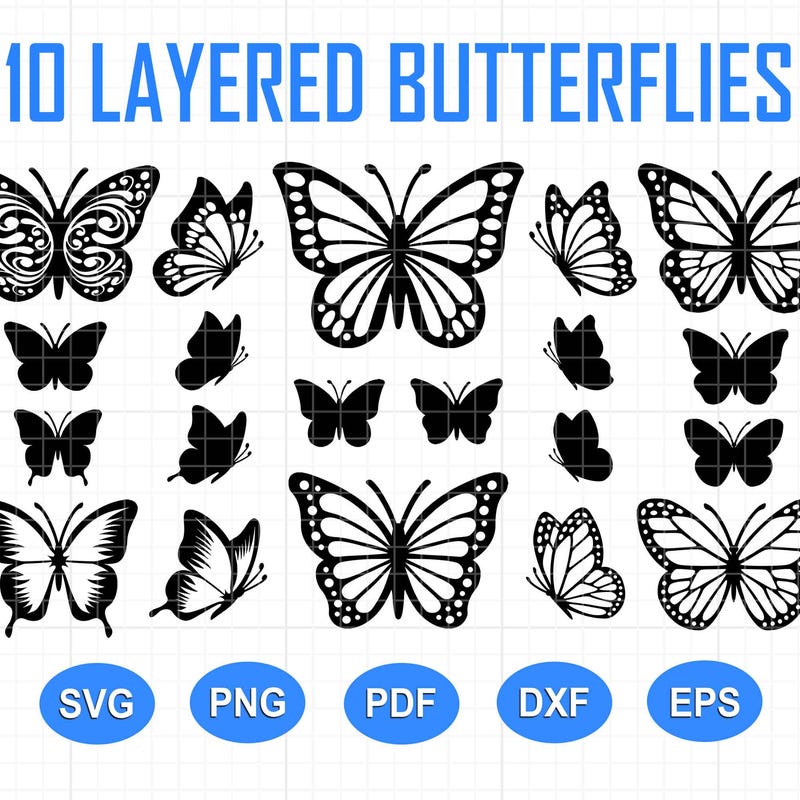 Butterflies Vector Art - Etsy