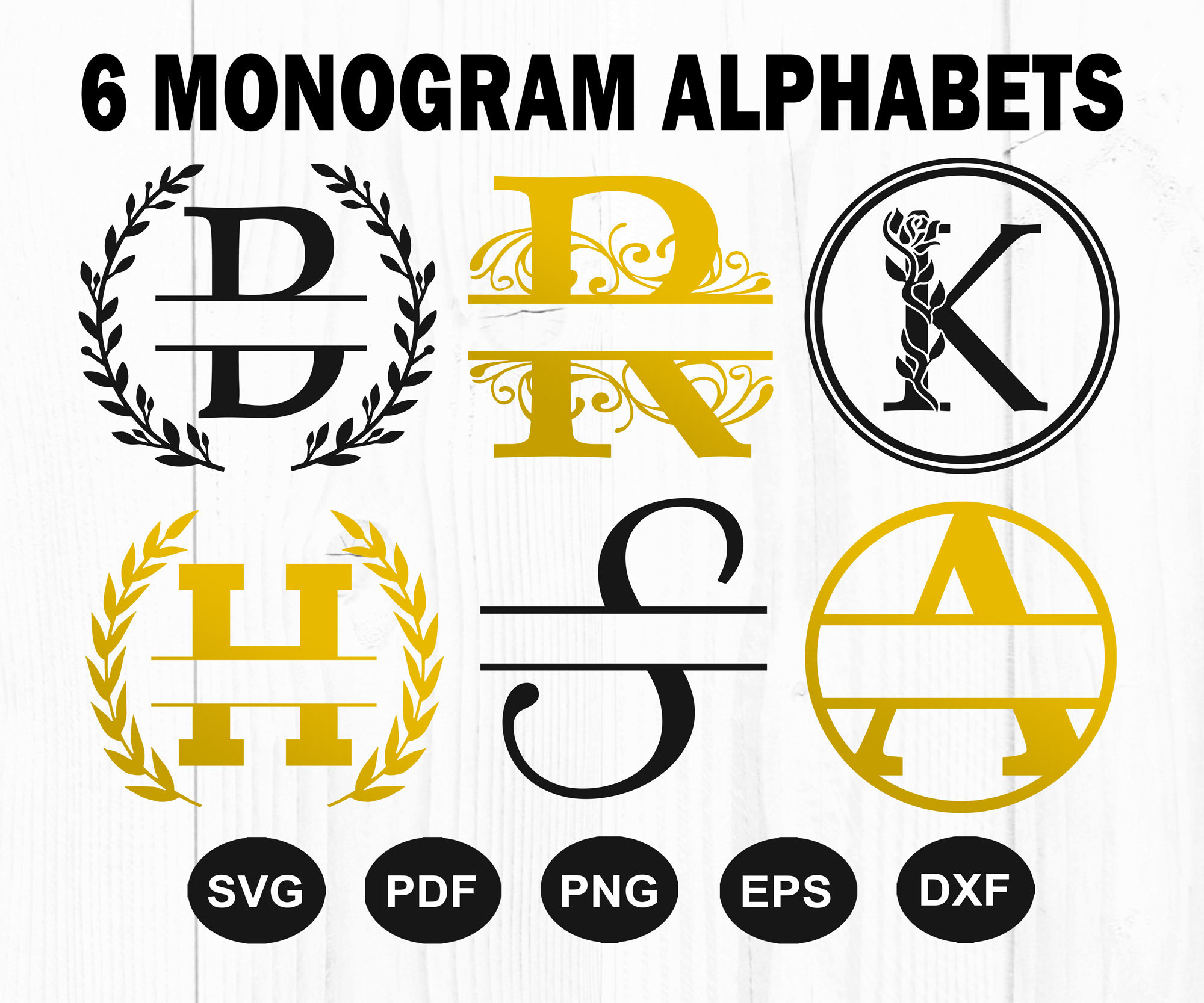 Font Monogram Svg Bundle Split Monogram Letters Svg Family - Etsy
