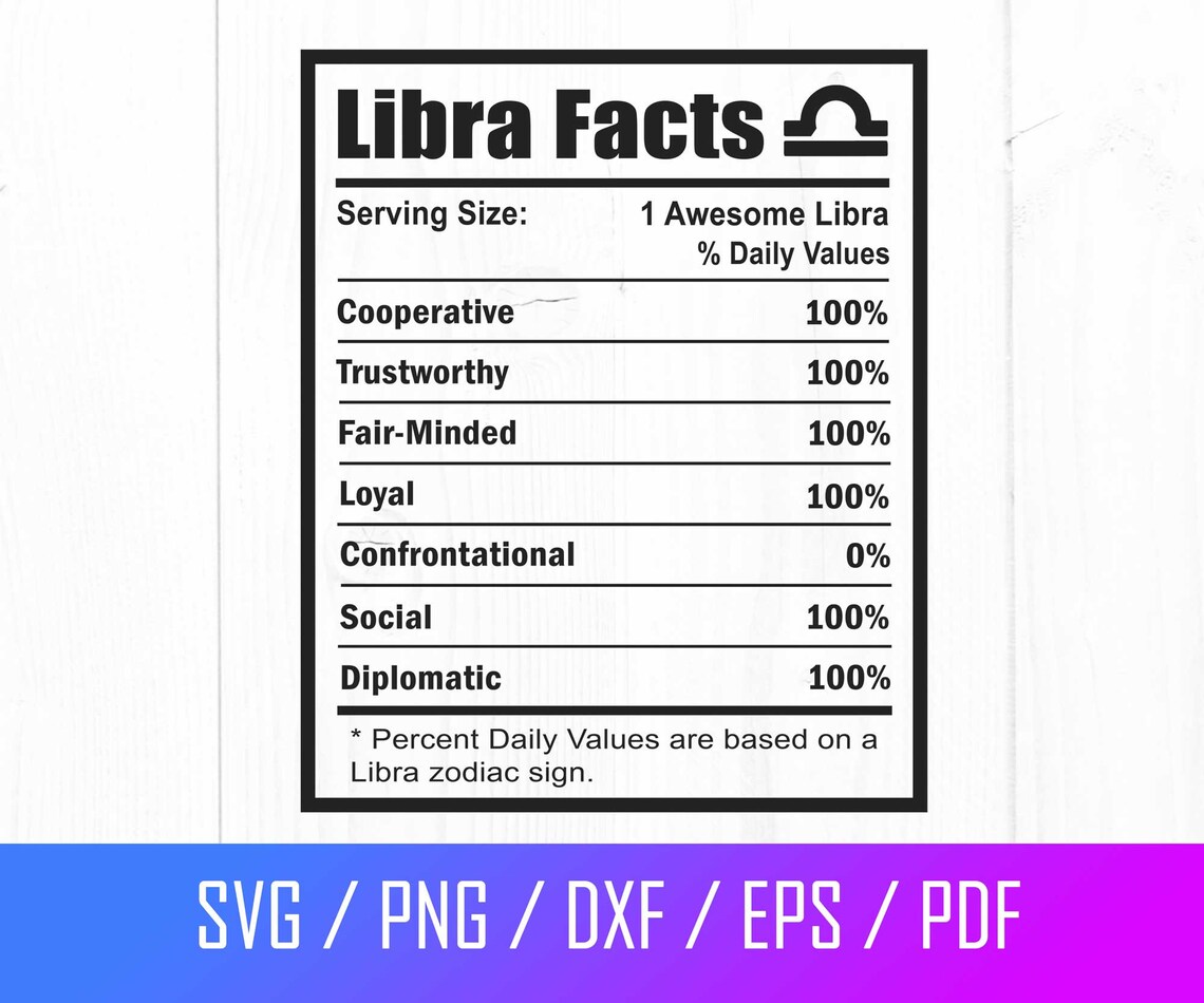 Libra Svg Libra Nutrition Facts Svg Libra Astrology Sign - Etsy