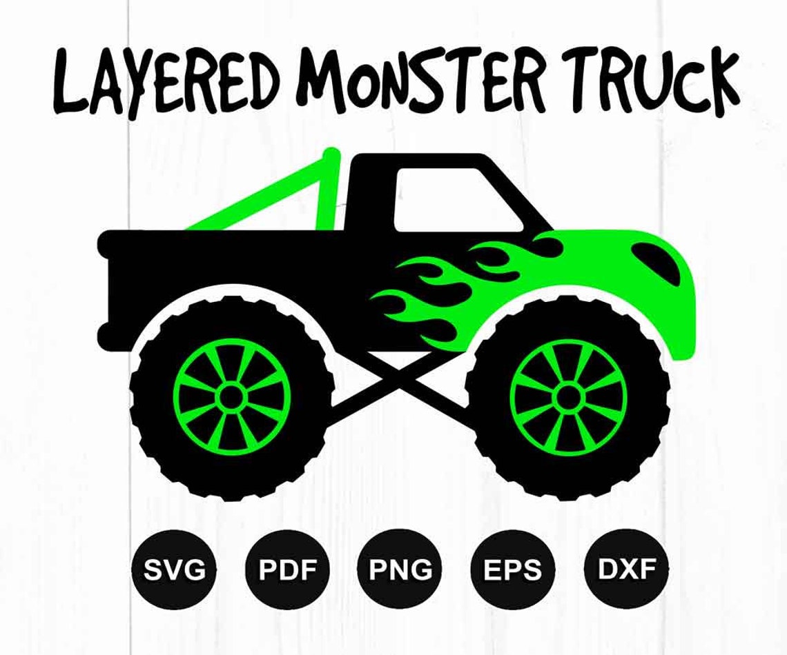 Monster Truck Svg Layered Monster Truck Svg Monster Truck - Etsy