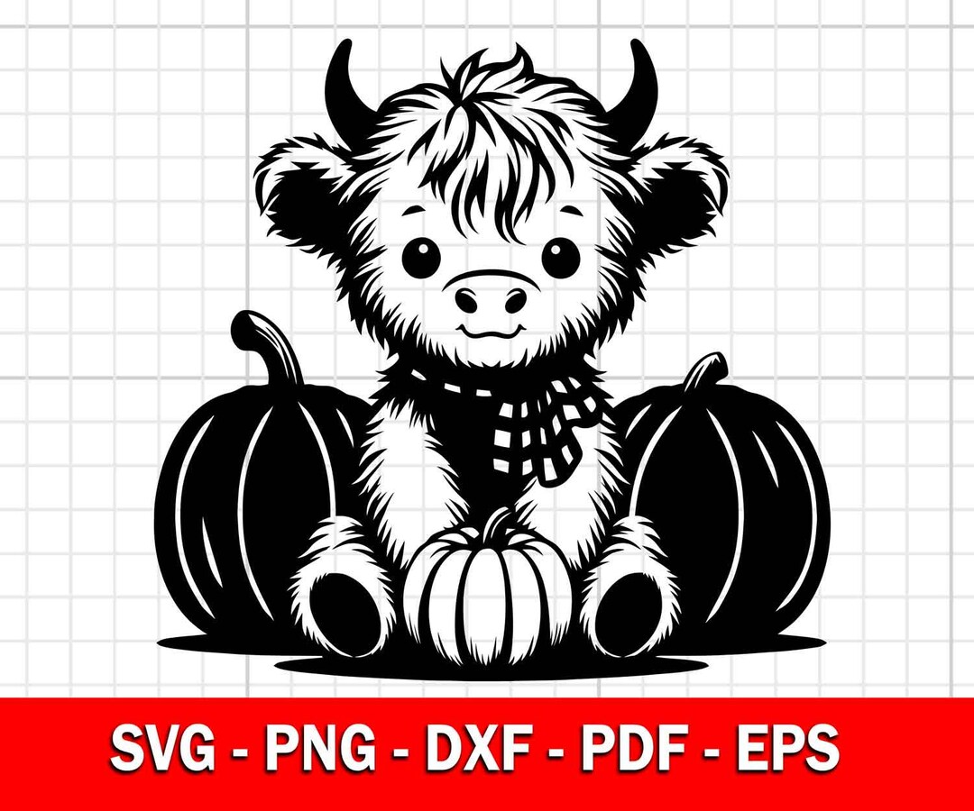 Fall Highland Cow Svg Png, Farmhouse Highland Cow Png, Highland Cow ...