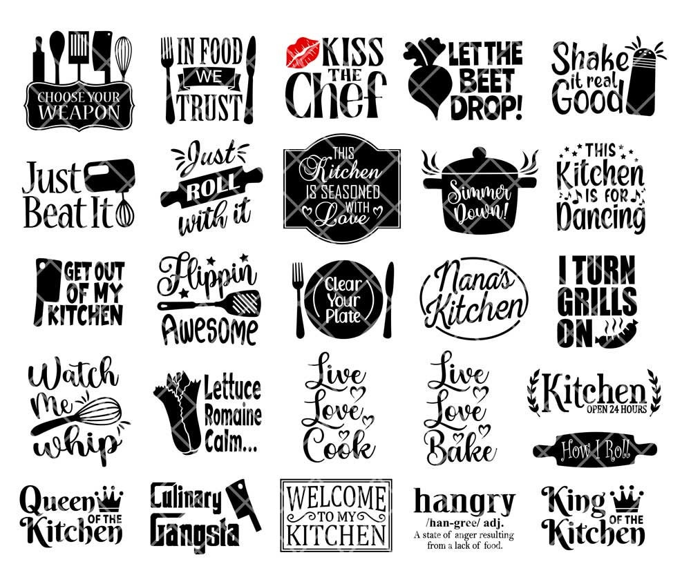 Kitchen Svg Kitchen Svg Bundle Kitchen Monogram Svg Baking - Etsy Australia