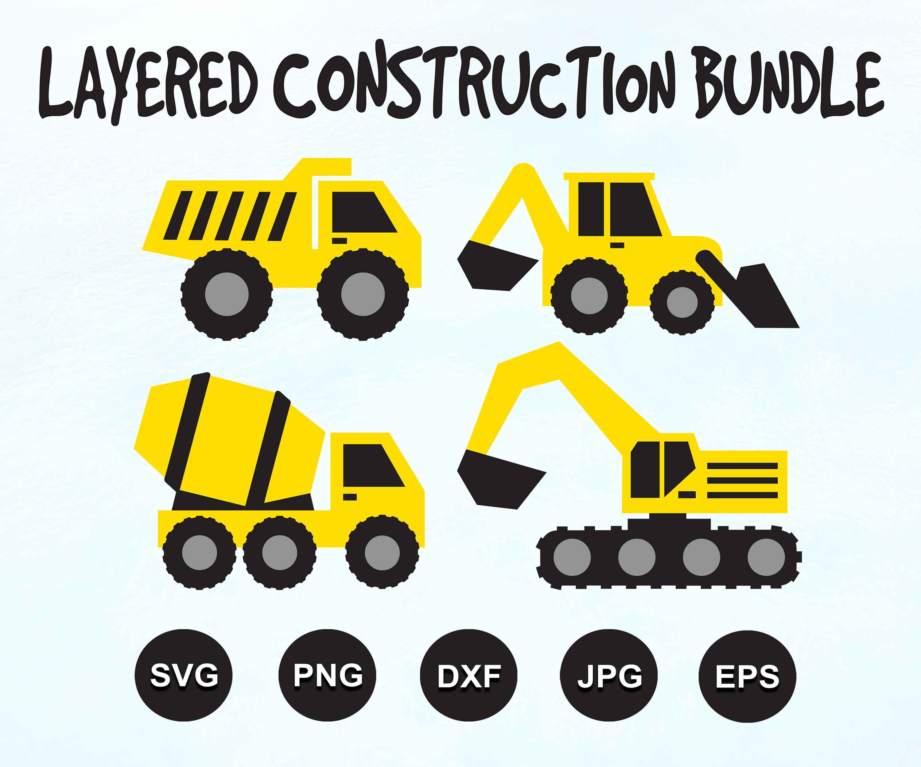 Construction SVG Trucks Svg Excavator Svg Dump Truck Svg | Etsy