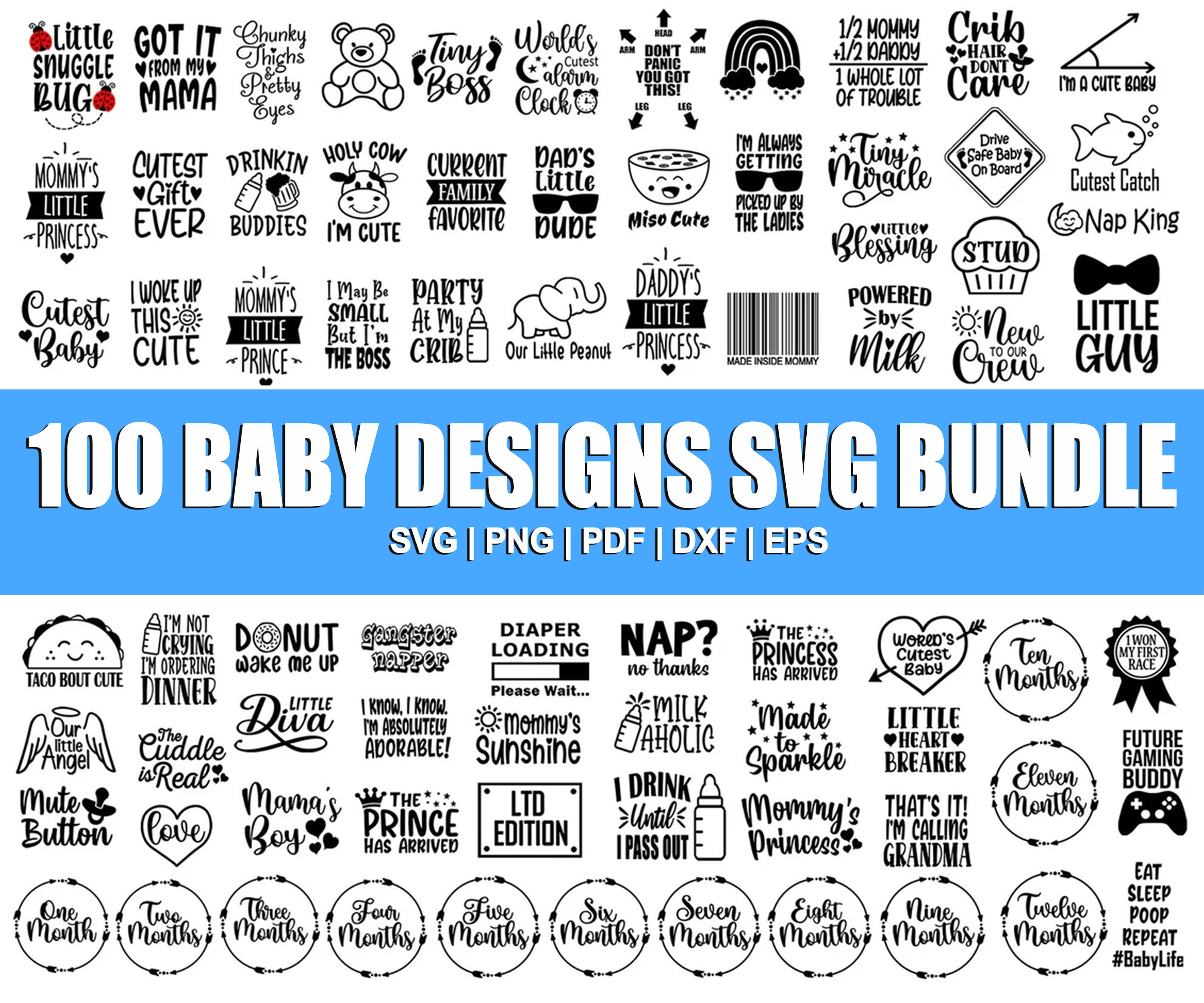 Baby SVG Bundle Baby Shower SVG Newborn SVG Bundle Baby - Etsy