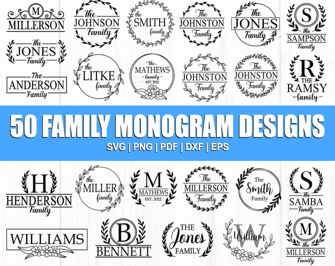 Personalized Monogram Sign Svg Glowforge Monogram Svg Name - Etsy