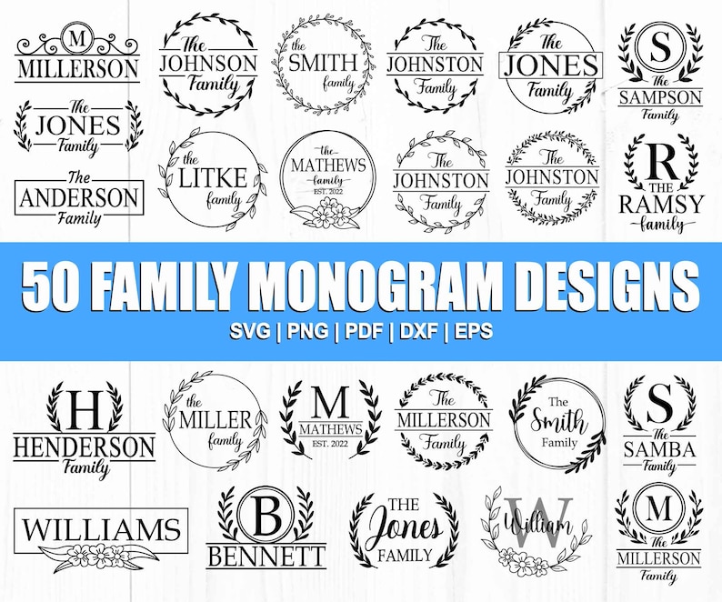 Family Monogram Svg Bundle Welcome Sign Svg Welcome Svg - Etsy