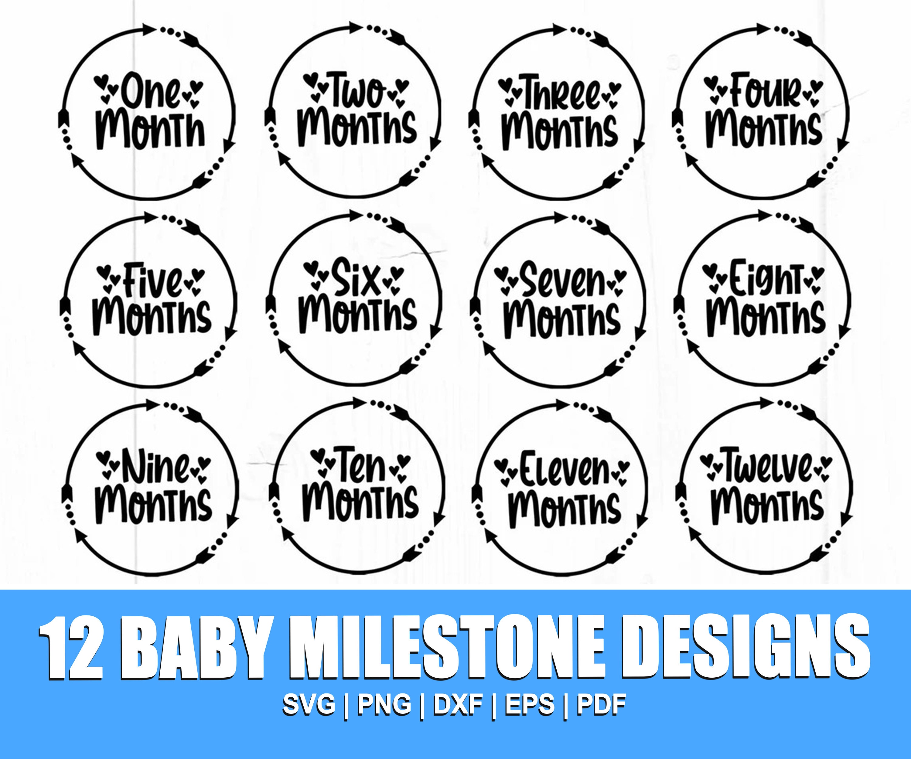 Baby Milestone Svg Bundle Baby Announcement Svg Baby SVG - Etsy