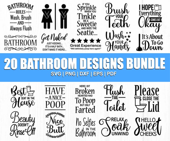 Bathroom Svg Bathroom Svg Bundle Bathroom Sign Svg Washroom - Etsy