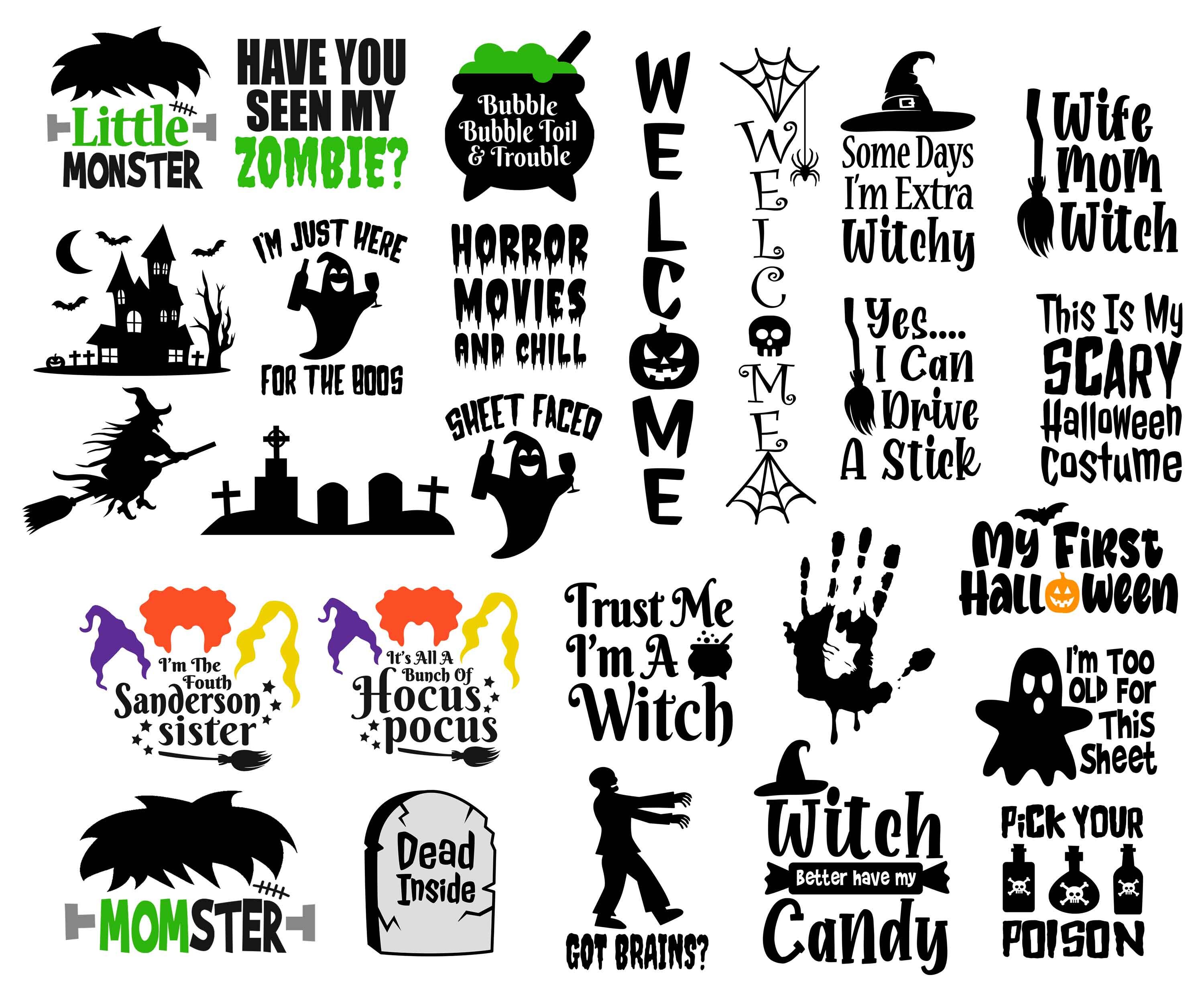 Halloween Svg Bundle, Halloween Clipart, Halloween Signs, Ghost Svg ...