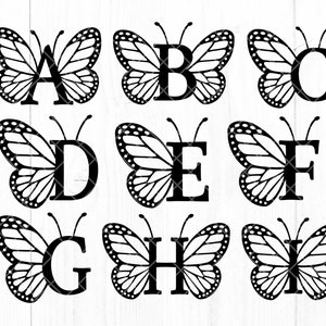Butterfly Monogram Svg, Butterfly Svg, Butterfly Svg Bundle, Butterfly ...