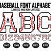 Baseball Font PNG Bundle: Varsity Letters, Doodle Sublimation (digital ...