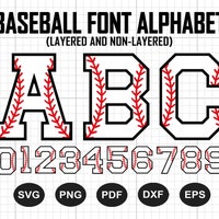Baseball Font Svg Baseball Font With Stitch Baseball Stitch Font ...