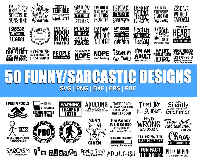 Sarcasm Svg Bundle Sarcastic Bundle Svg Sarcastic Svg - Etsy Canada