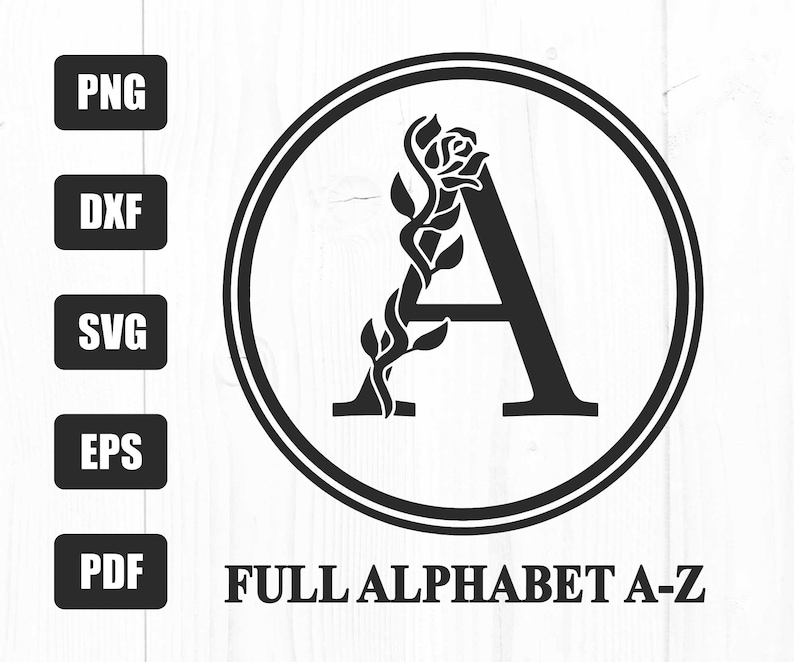 Vine Monogram Font Svg Font Monogram Svg Bundle Floral Font - Etsy