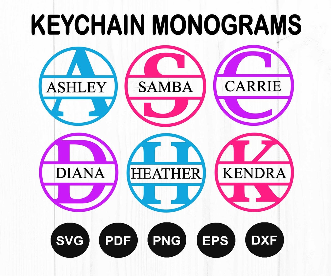 Keychain Monogram Svg, Keychain Split Monogram Svg, Font Monogram ...