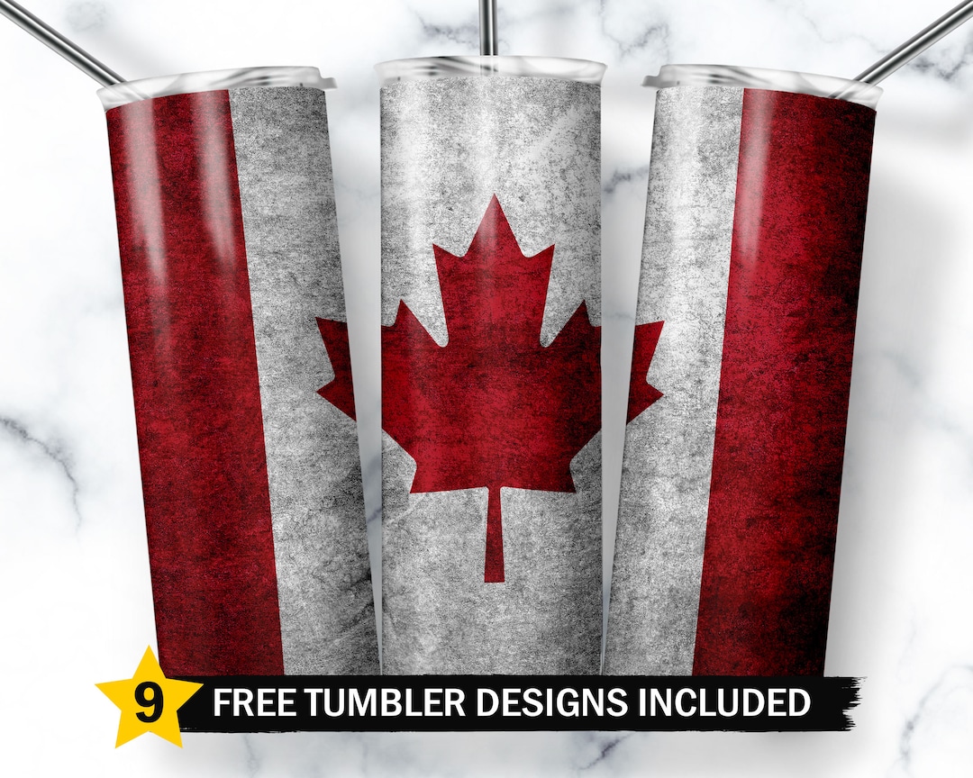 Canada Day Tumbler Designs, Canadian Flag Tumbler Wrap, 20oz Skinny ...