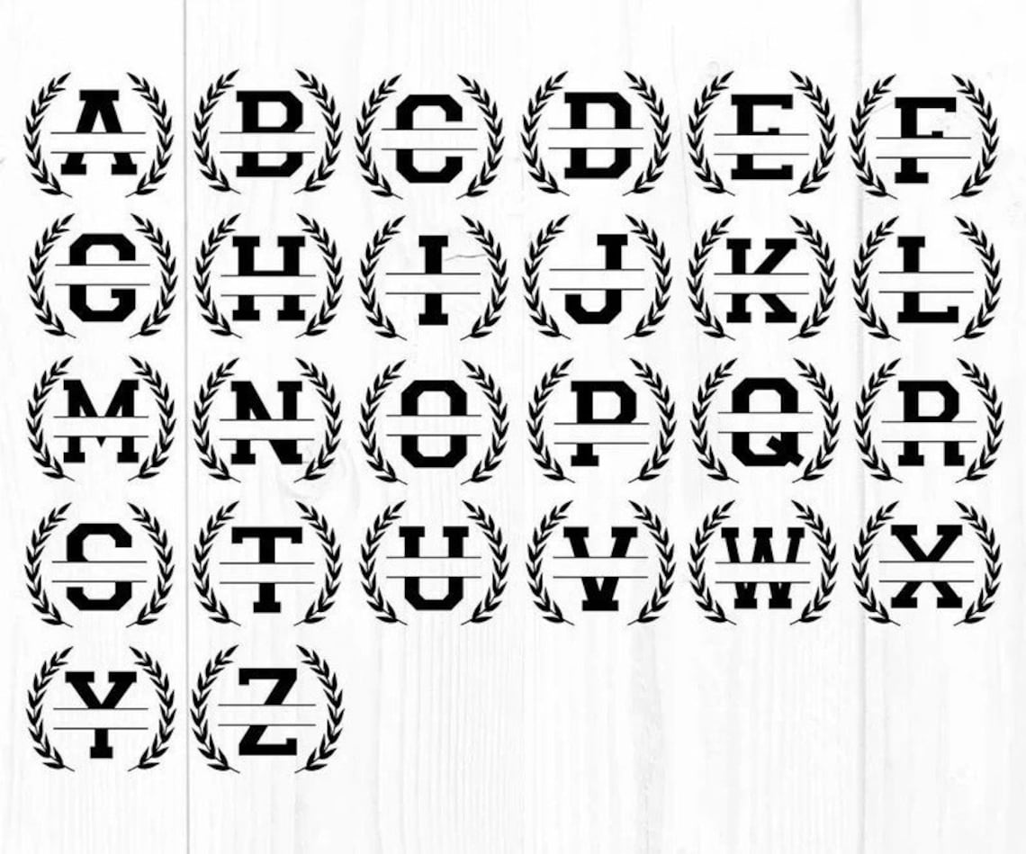 Font Monogram Svg Bundle Split Monogram Letters Svg Family - Etsy