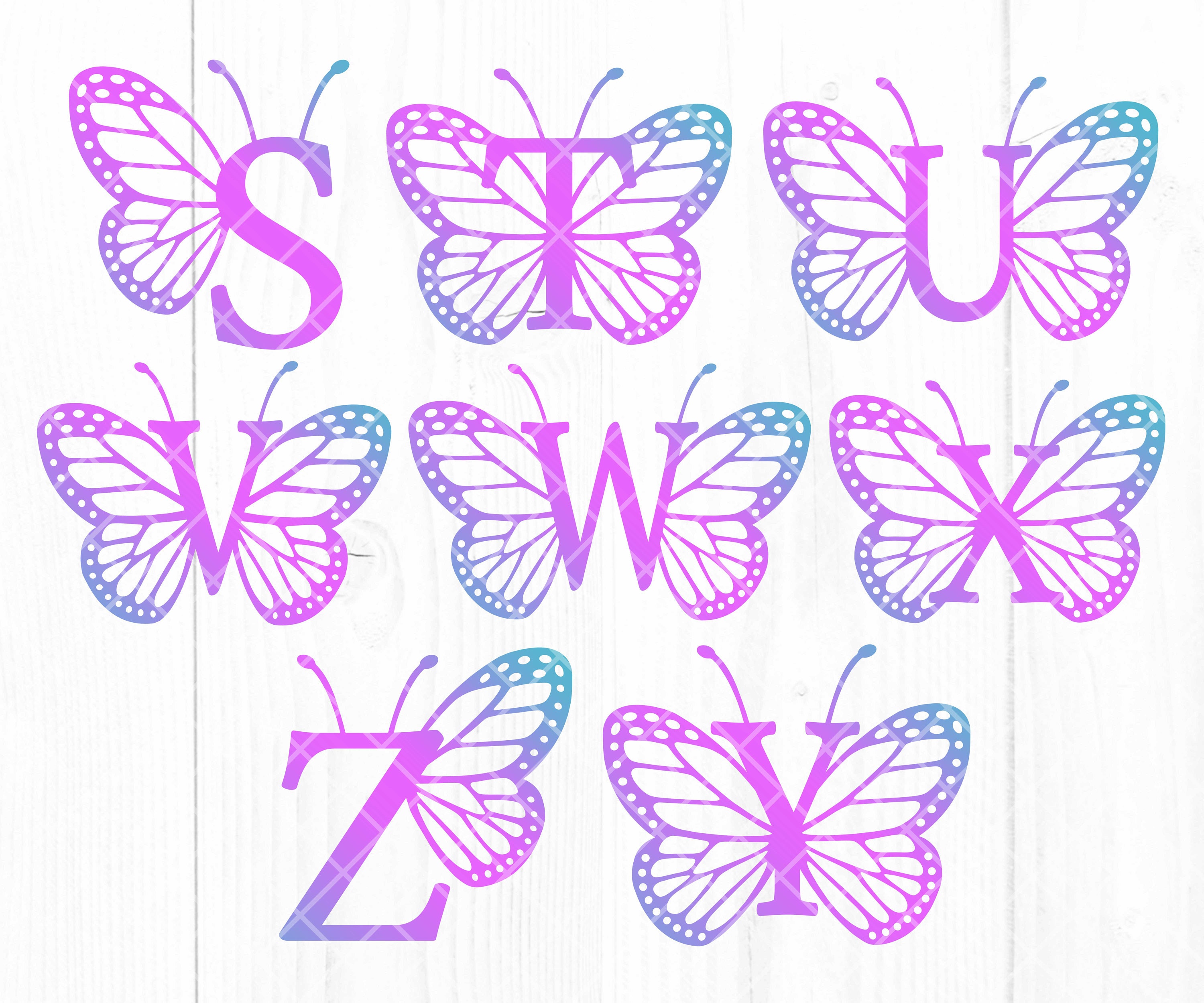 Butterfly Monogram Svg Butterfly Svg Butterfly Svg Bundle - Etsy New ...