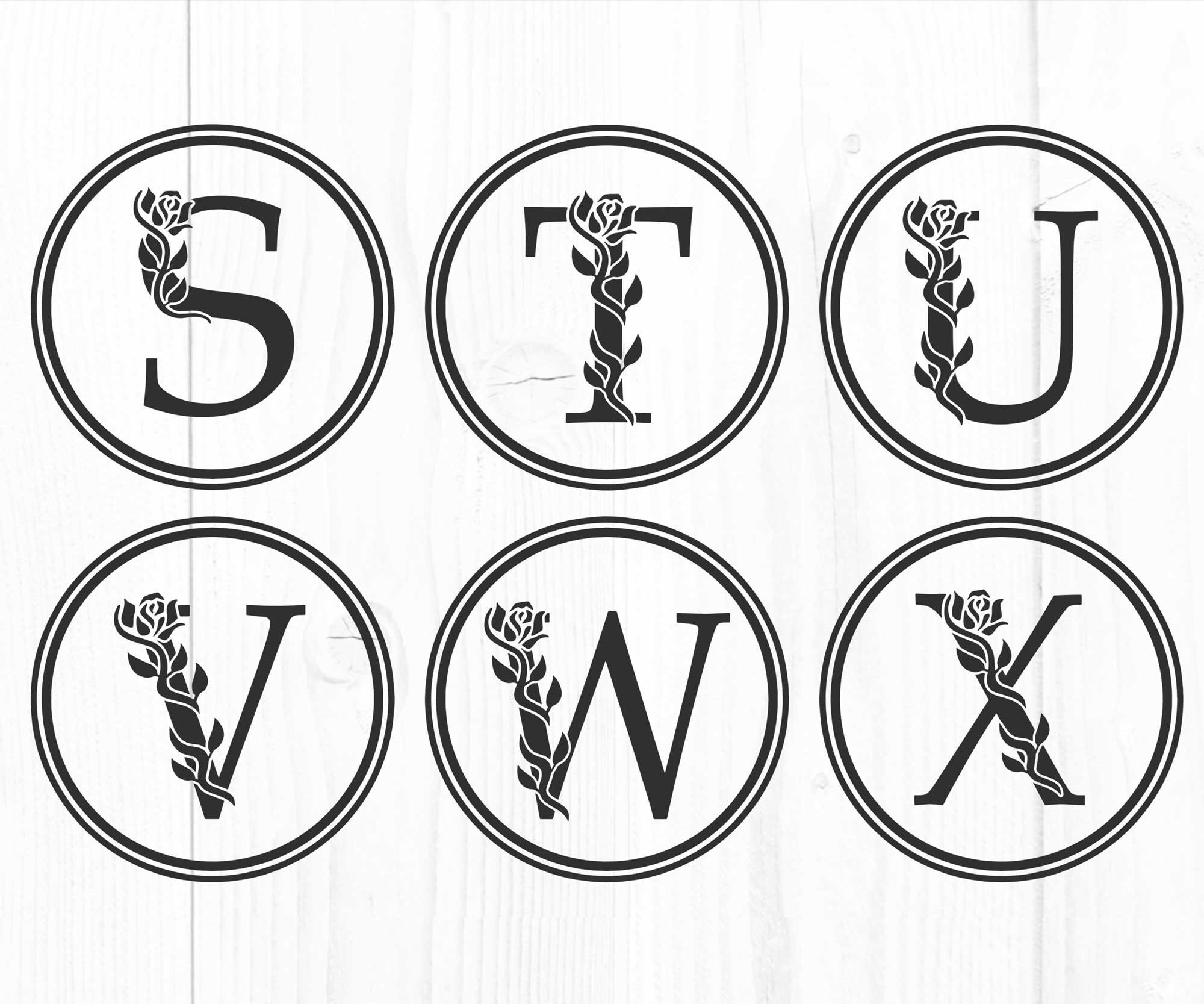 Vine Monogram Font Svg, Font Monogram Svg Bundle, Floral Font Svg ...