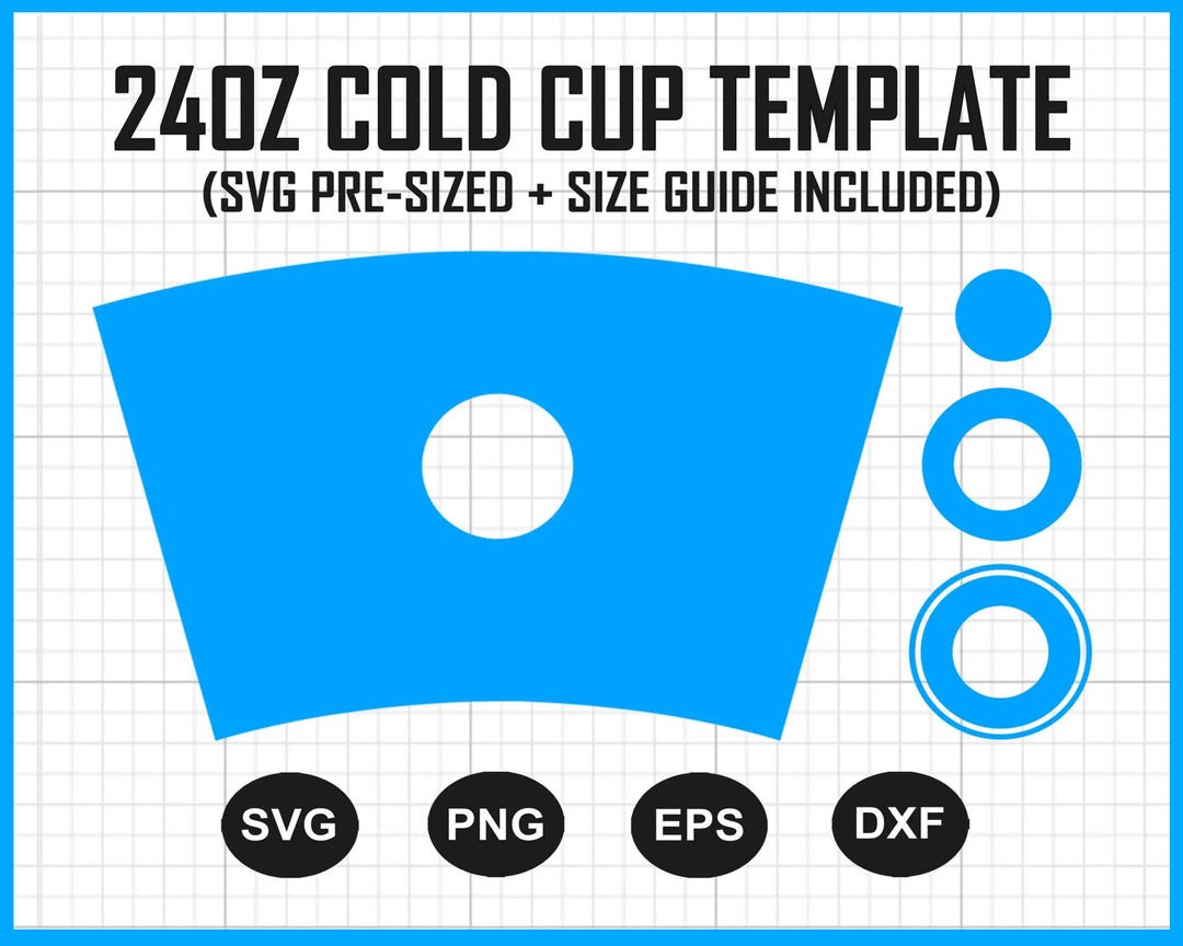 24oz Cold Cup Template Svg, Cold Cup Template Svg, Pre-sized Cold Cup ...
