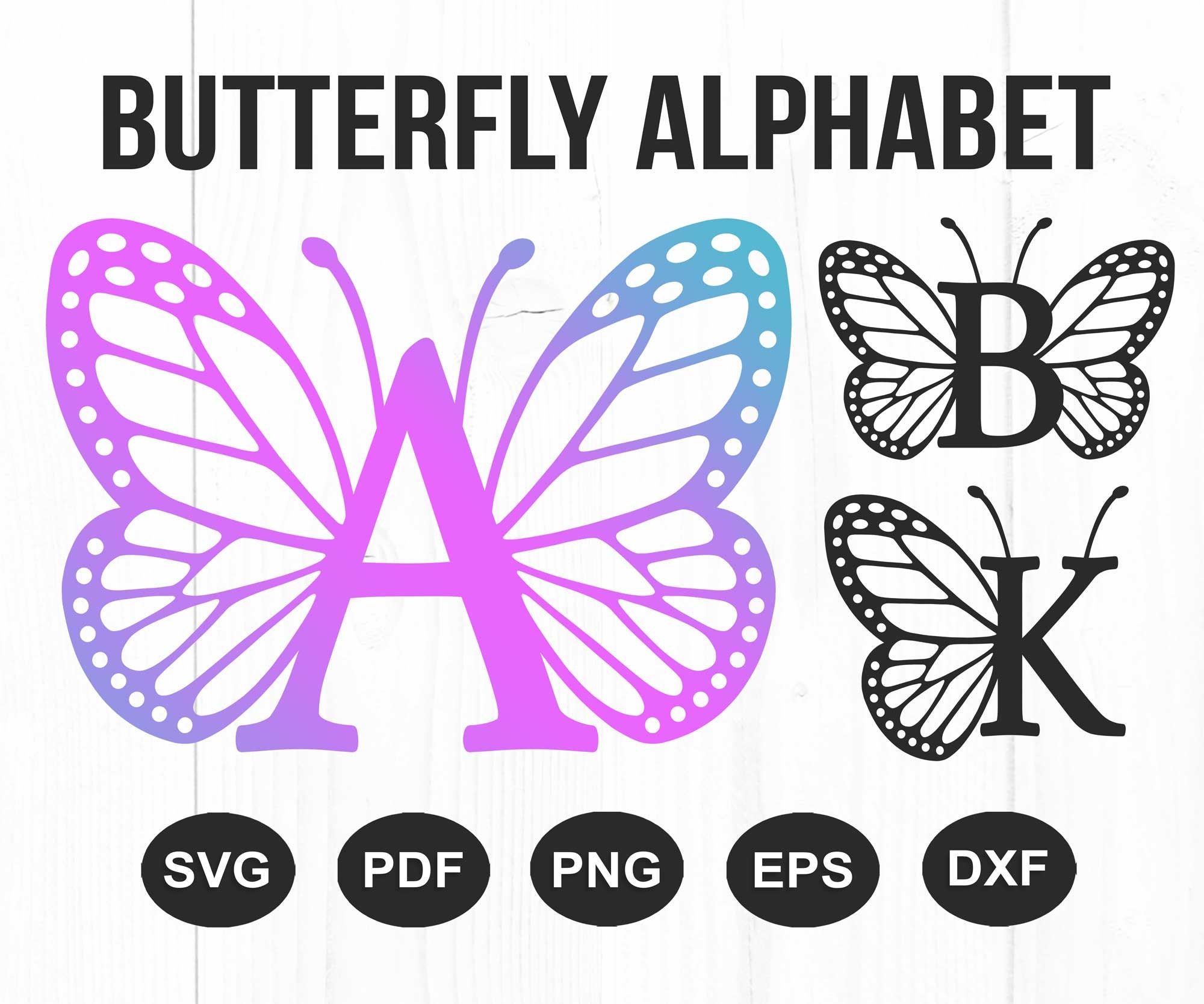 Butterfly Monogram Svg Butterfly Svg Butterfly Svg Bundle - Etsy New ...
