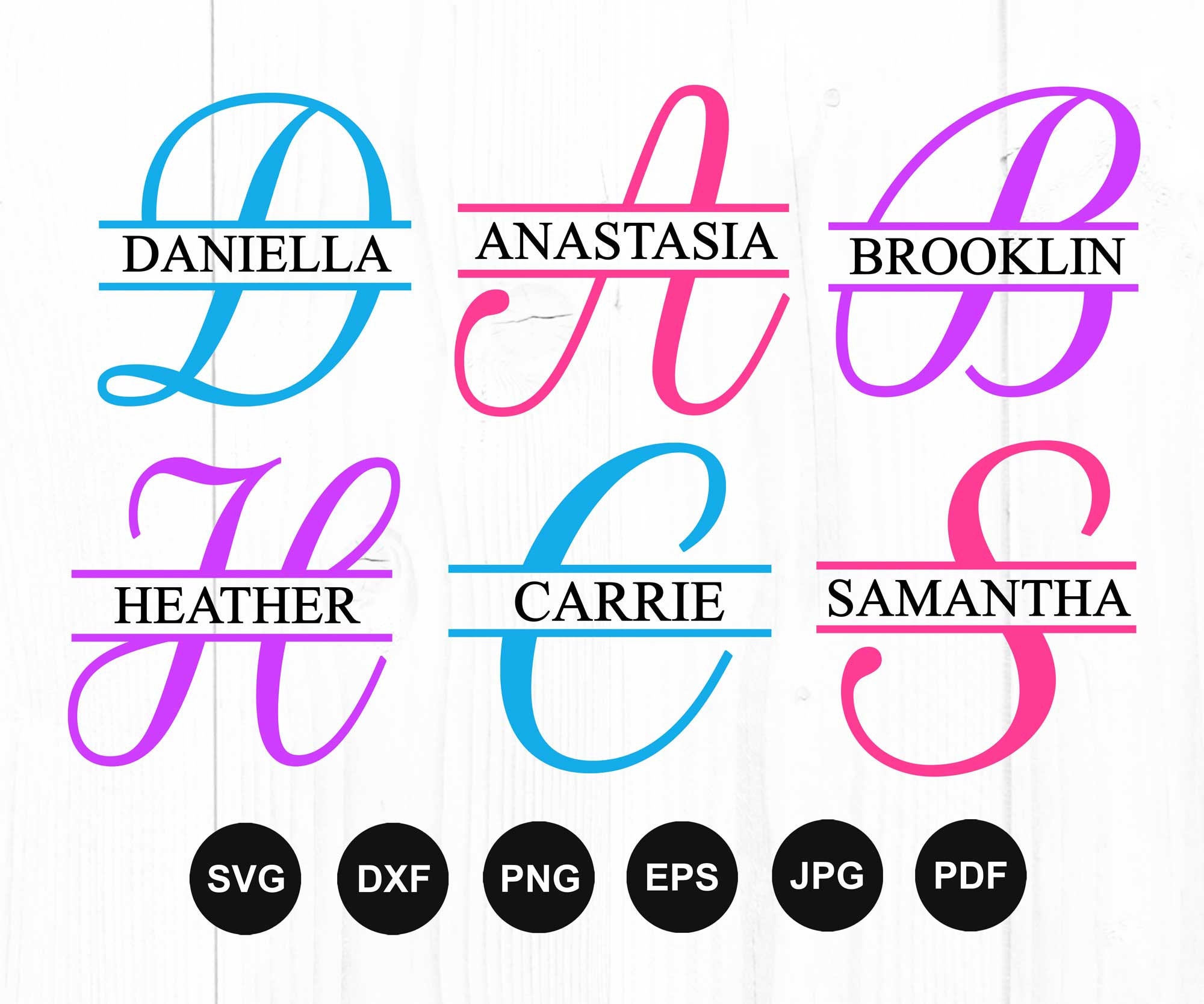 Font Monogram Svg Bundle Split Monogram Alphabet Svg Split - Etsy