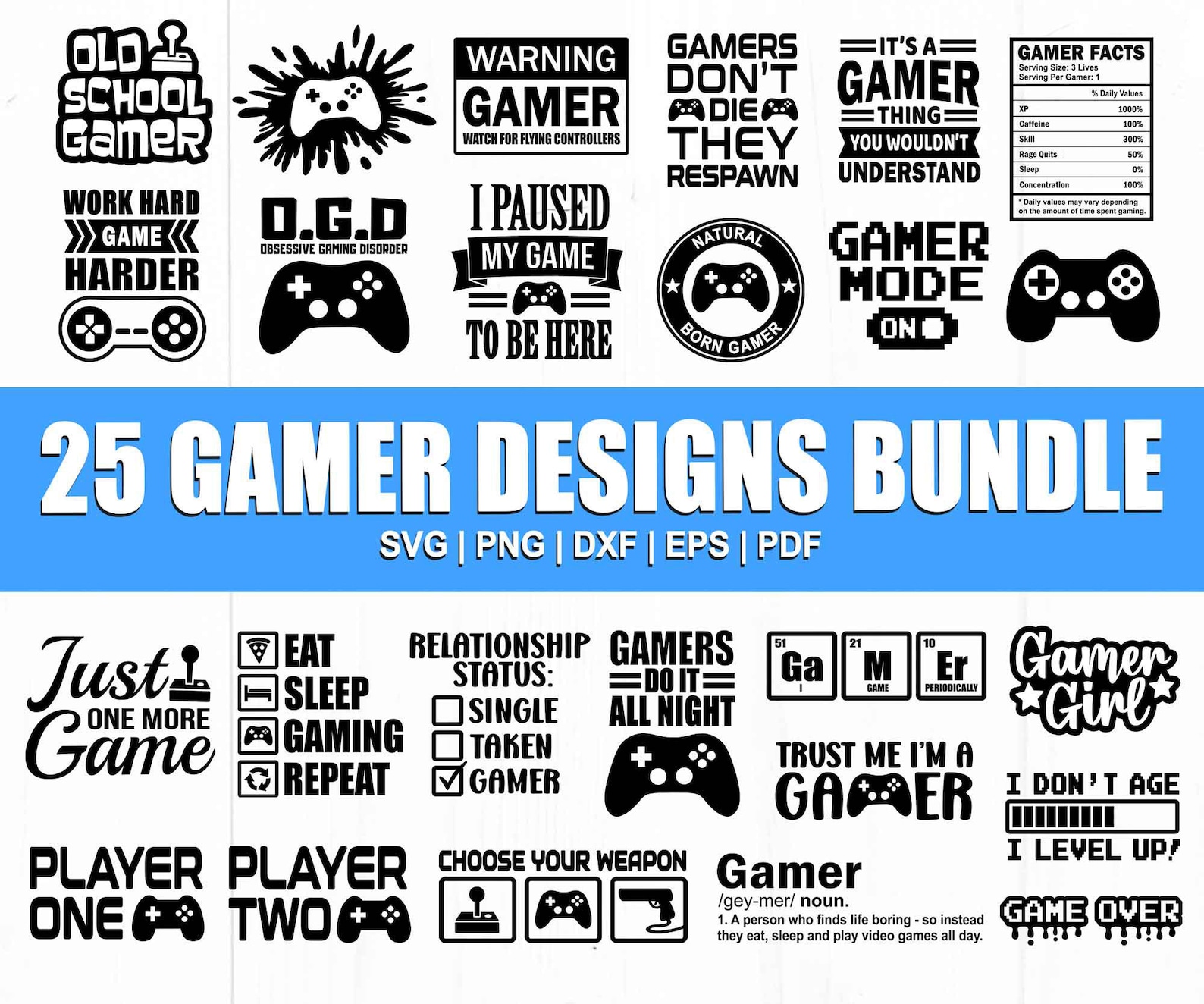 Gamer Svg Gamer Svg Bundle Gaming Svg Bundle Funny Gamer - Etsy UK