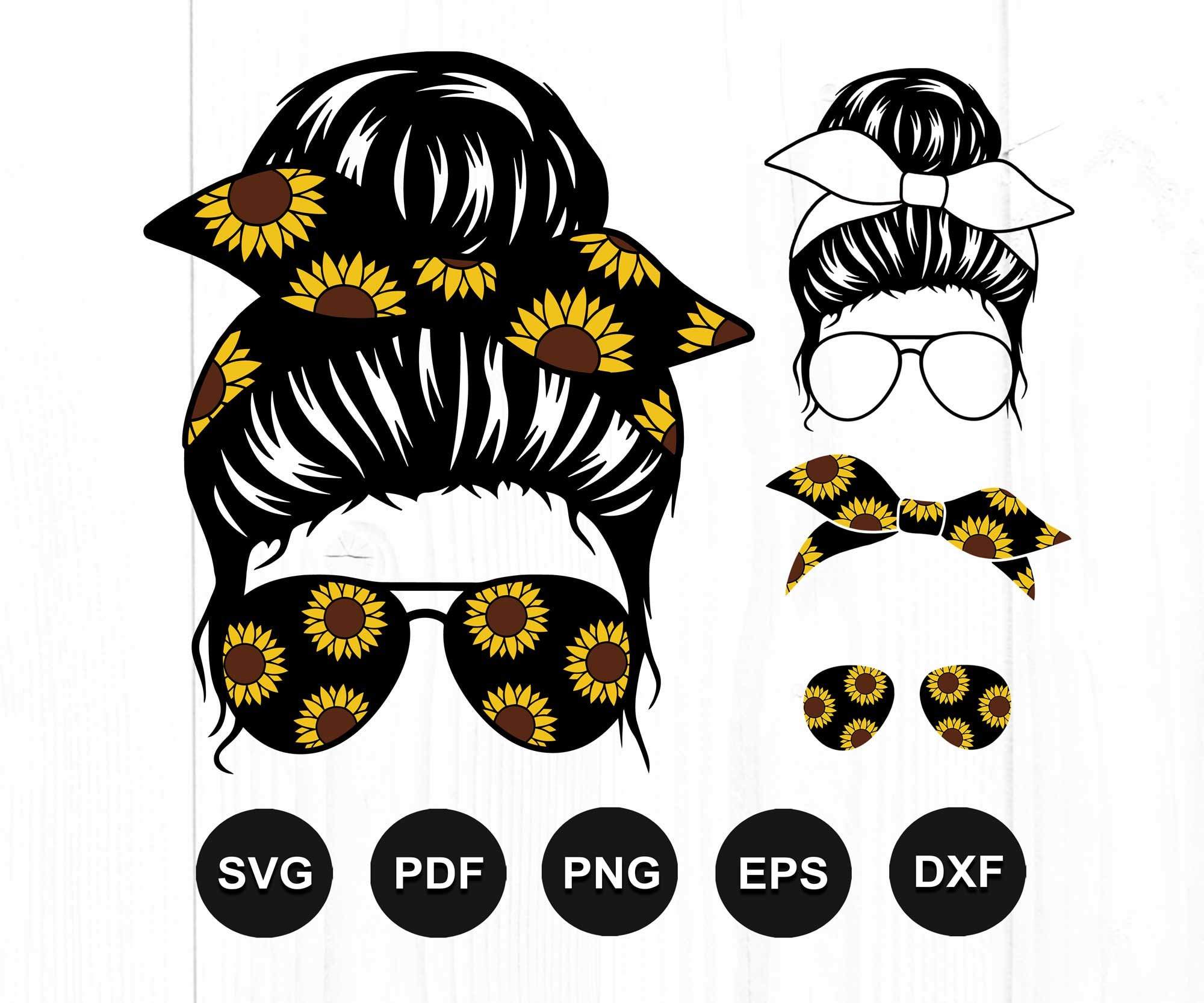 Mom Life Svg Messy Bun Svg Moms Life Sunflower Svg Mom - Etsy