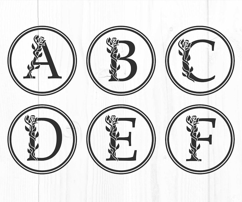 Vine Monogram Font Svg Font Monogram Svg Bundle Floral Font - Etsy