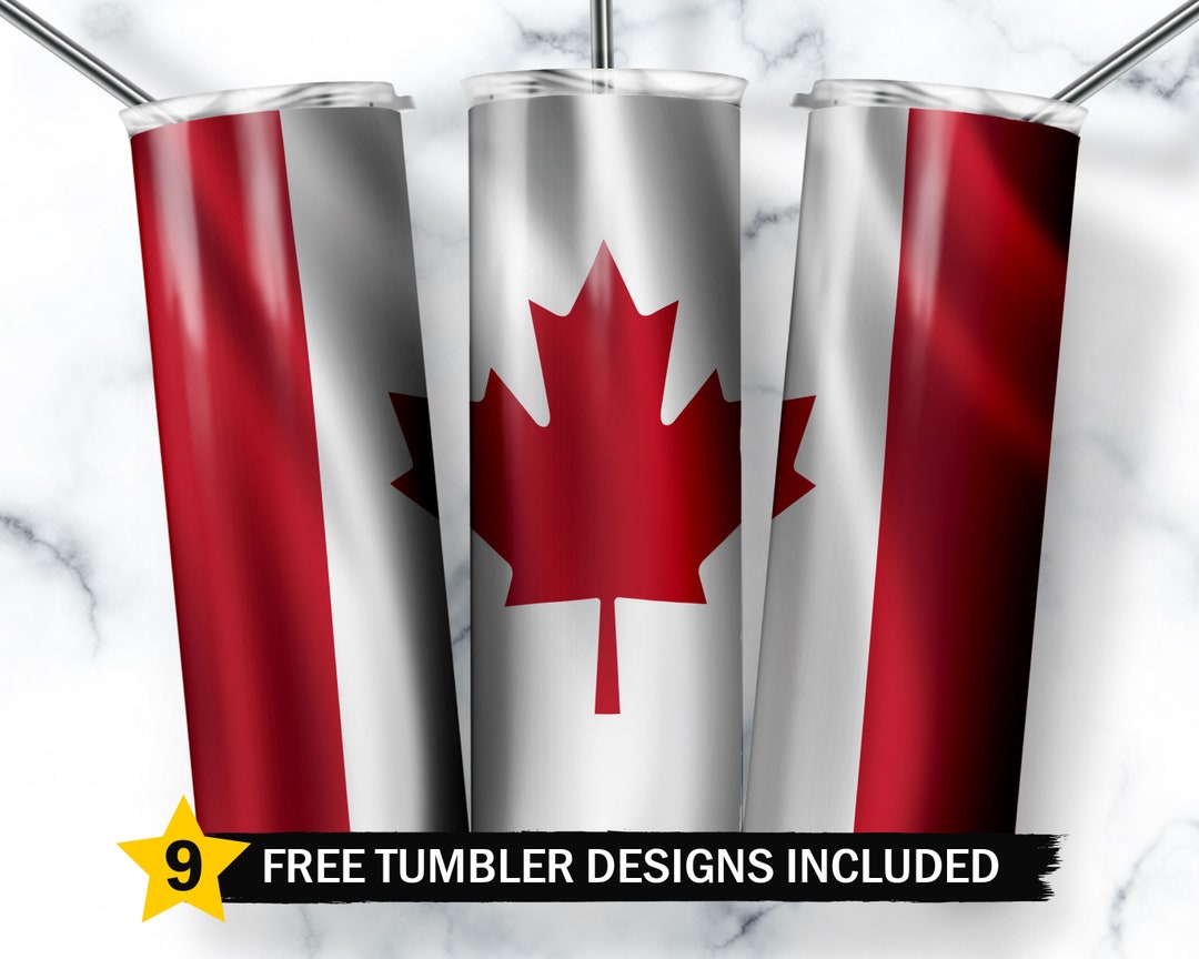 Canada Day Tumbler Designs, Canadian Flag Tumbler Wrap, 20oz Skinny ...