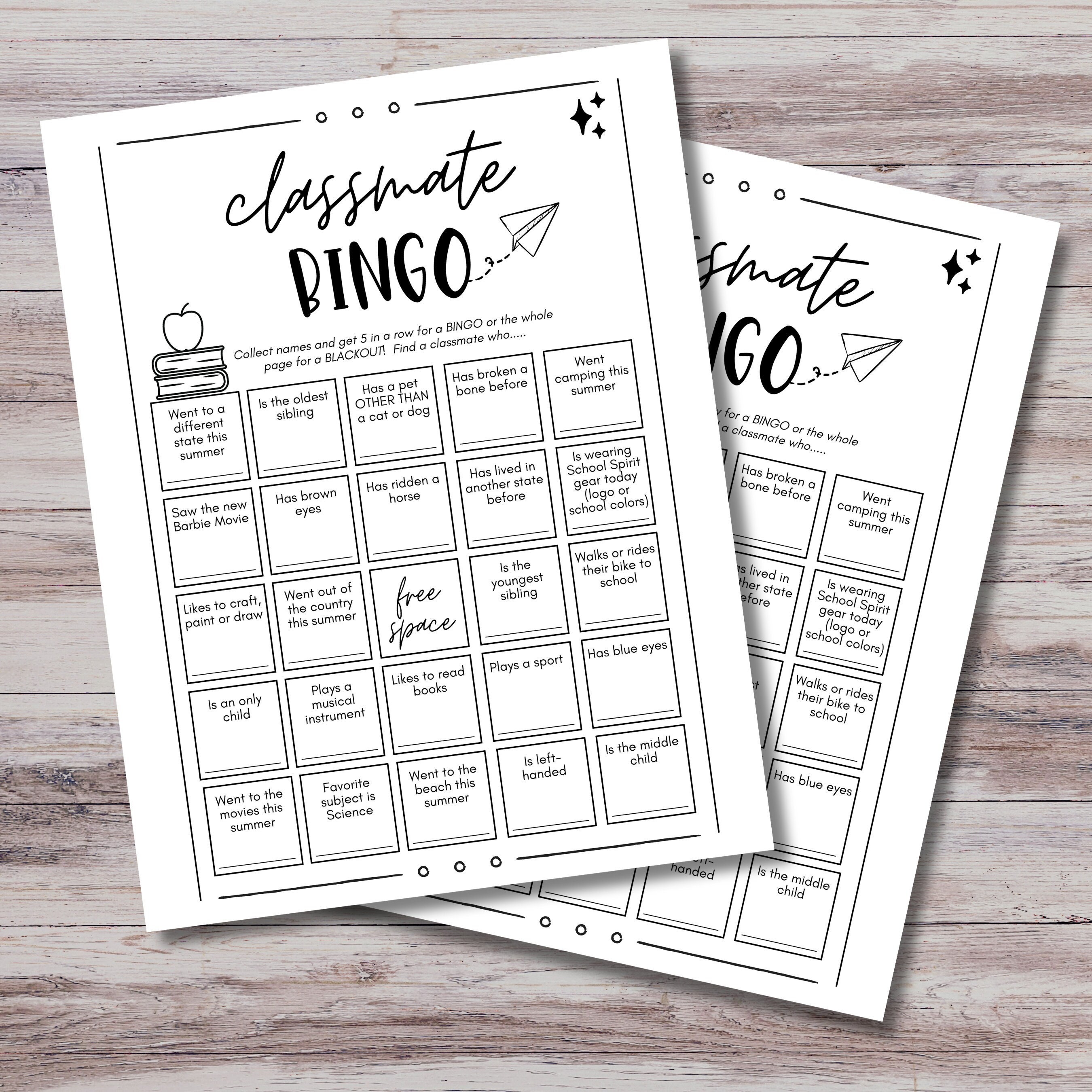 Printable Classroom Resources for Teachers: Classmate Bingo - Download ...