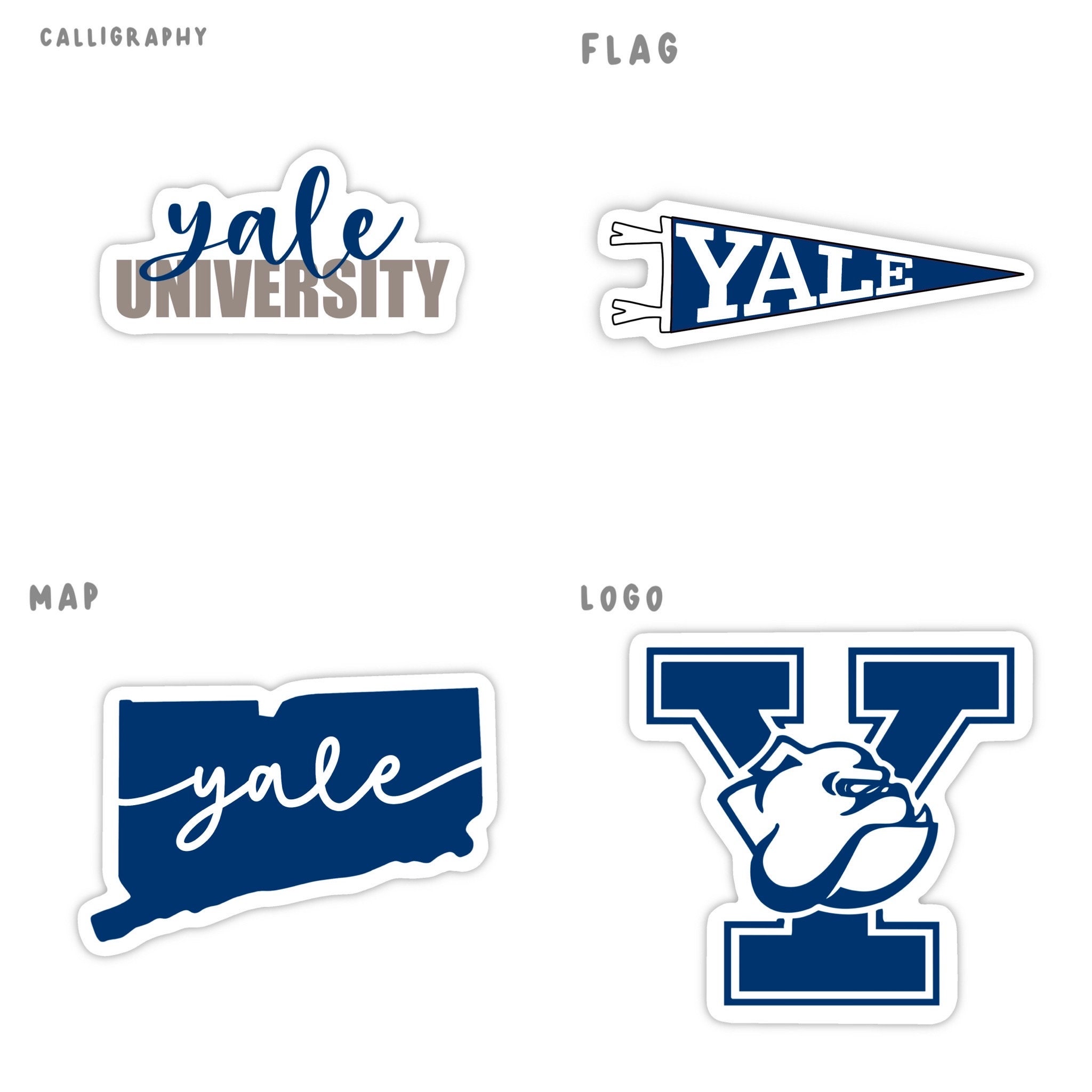 Paquete de pegatinas de la Universidad de Yale | Etsy