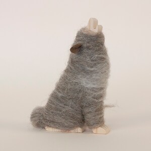 Howling Sitting Wolf, Wood With Merino Fleece and Leather Ears - Etsy