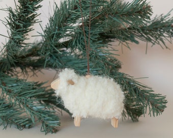 Needle Felted Wool Sheep Ornament, Tree Hanging, Animal Lover Gift ...
