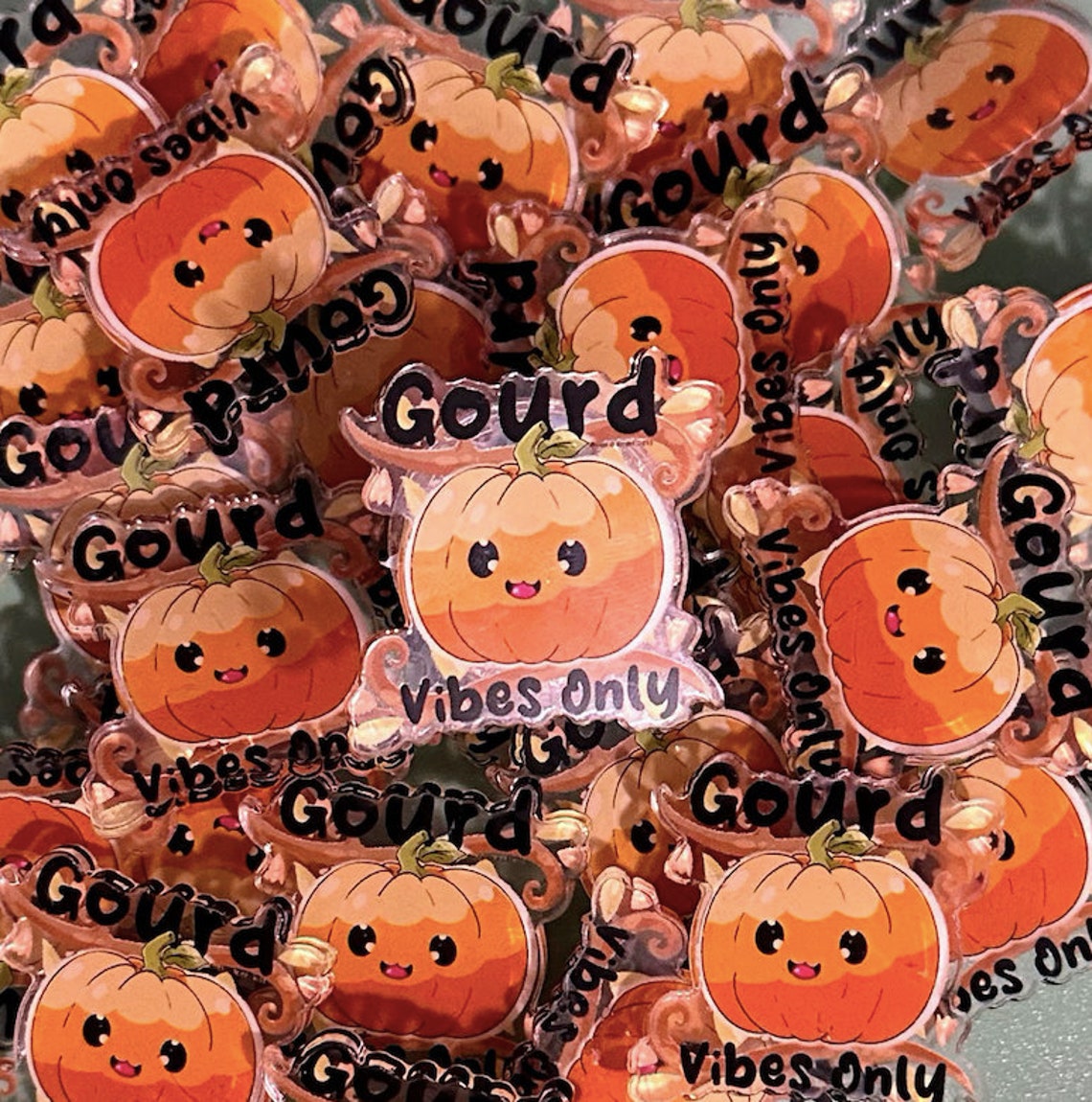 Gourd Vibes Only | Pumpkin Acrylic Pin | Unique Gift - Etsy