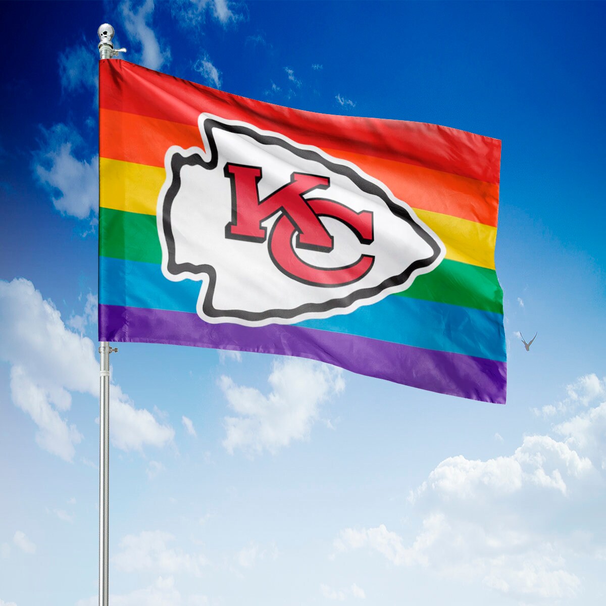 LGBT Kansas City Chiefs Flag Kansas City Chiefs Fan Lawn | Etsy