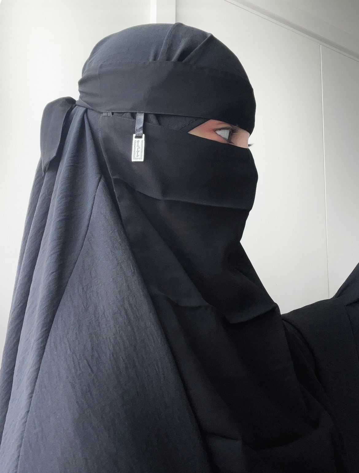 Saudi Style One Layer Niqab With Diamanté Charm - Etsy