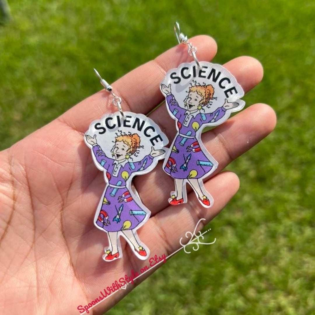 Miss Frizzle Earrings, Magical School Bus Earrings, Science Teacher ...