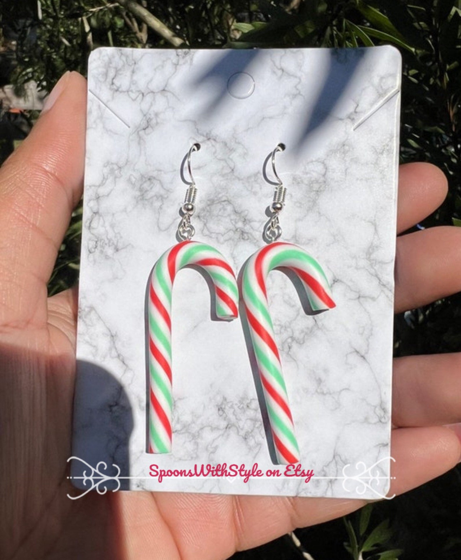 Candy Cane Earrings Christmas Earrings Christmas Gift - Etsy