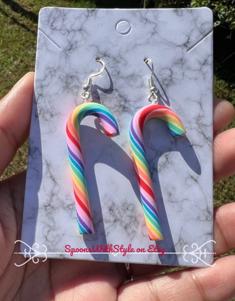 Candy Cane Earrings Christmas Earrings Christmas Gift - Etsy