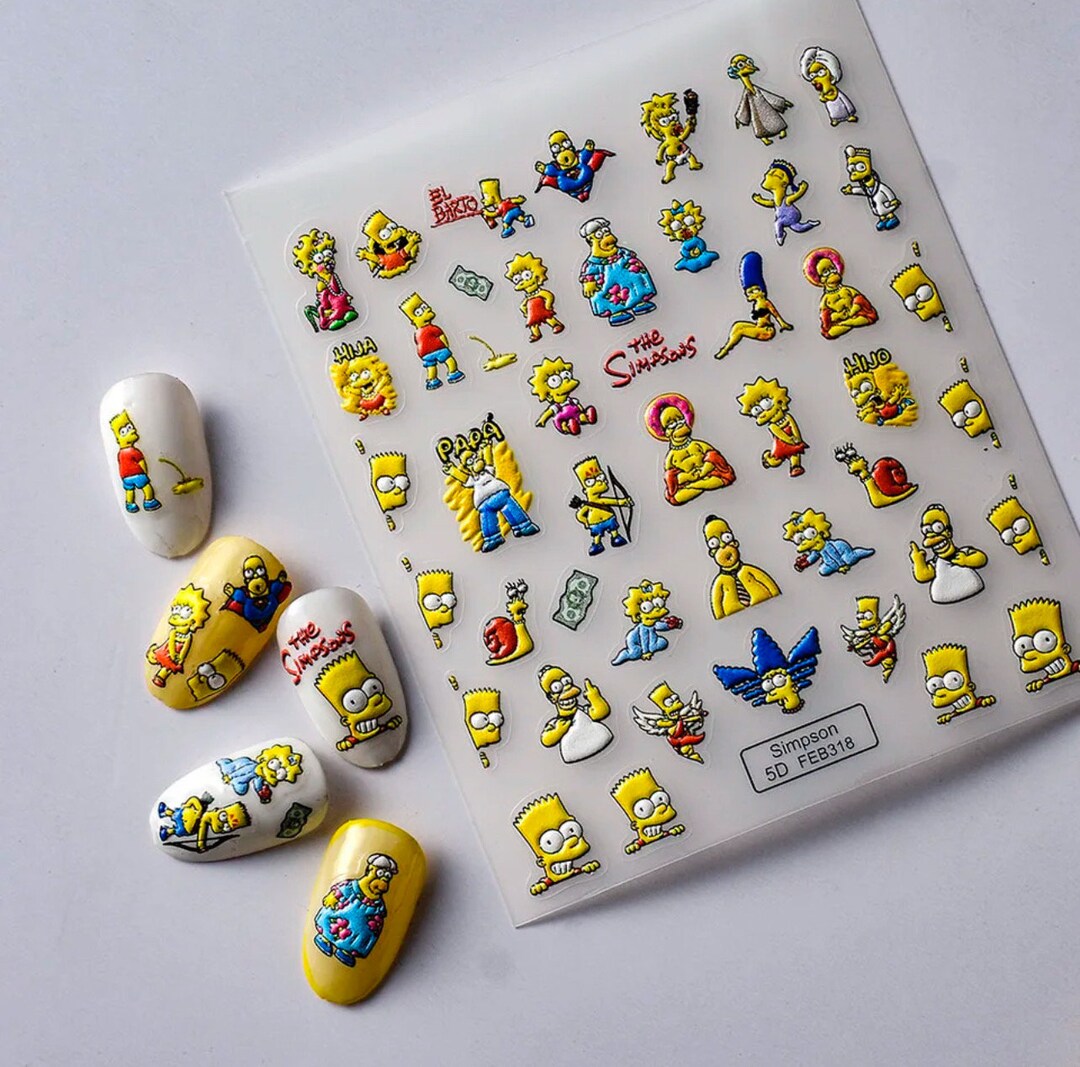 3D Cartoon Nail Stickers, Nail Decals, Spring Nails - Etsy