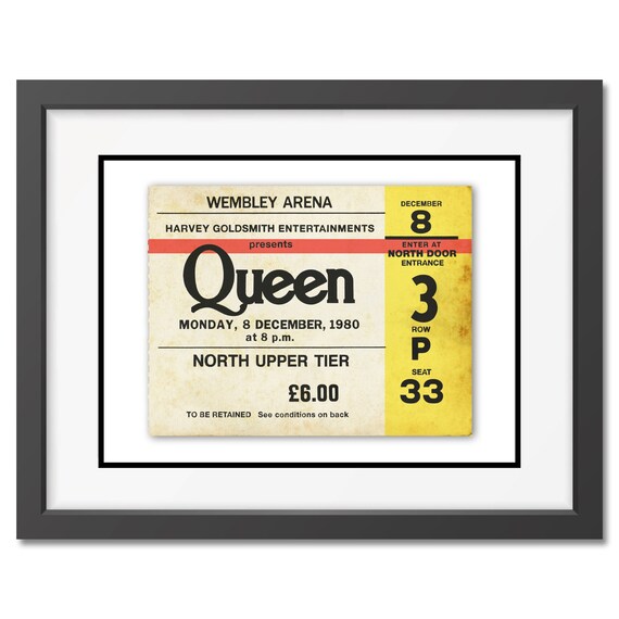 Queen Concert Ticket Stub Fine Art Print | Etsy
