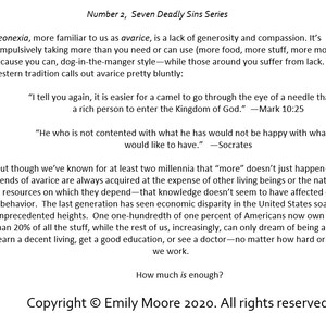 Avarice Card seven Deadly Sins Series Blank or Customized - Etsy