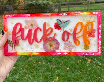 Resin F off Sign - Etsy