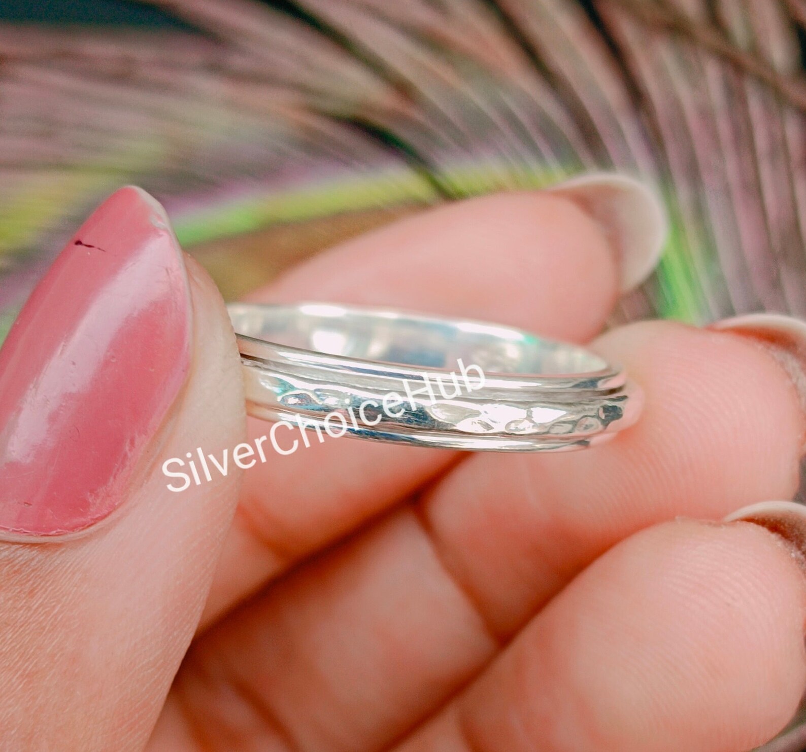 Sterling Silver Spinner Ring: Handmade Fidget Meditation Ring - Etsy